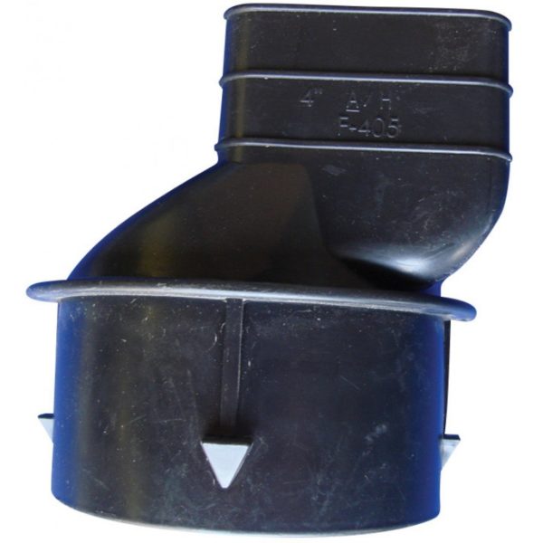 Downspout to Drain Pipe Tile Adapter (Black) 3 inch x 4 inch or 2 inch ...