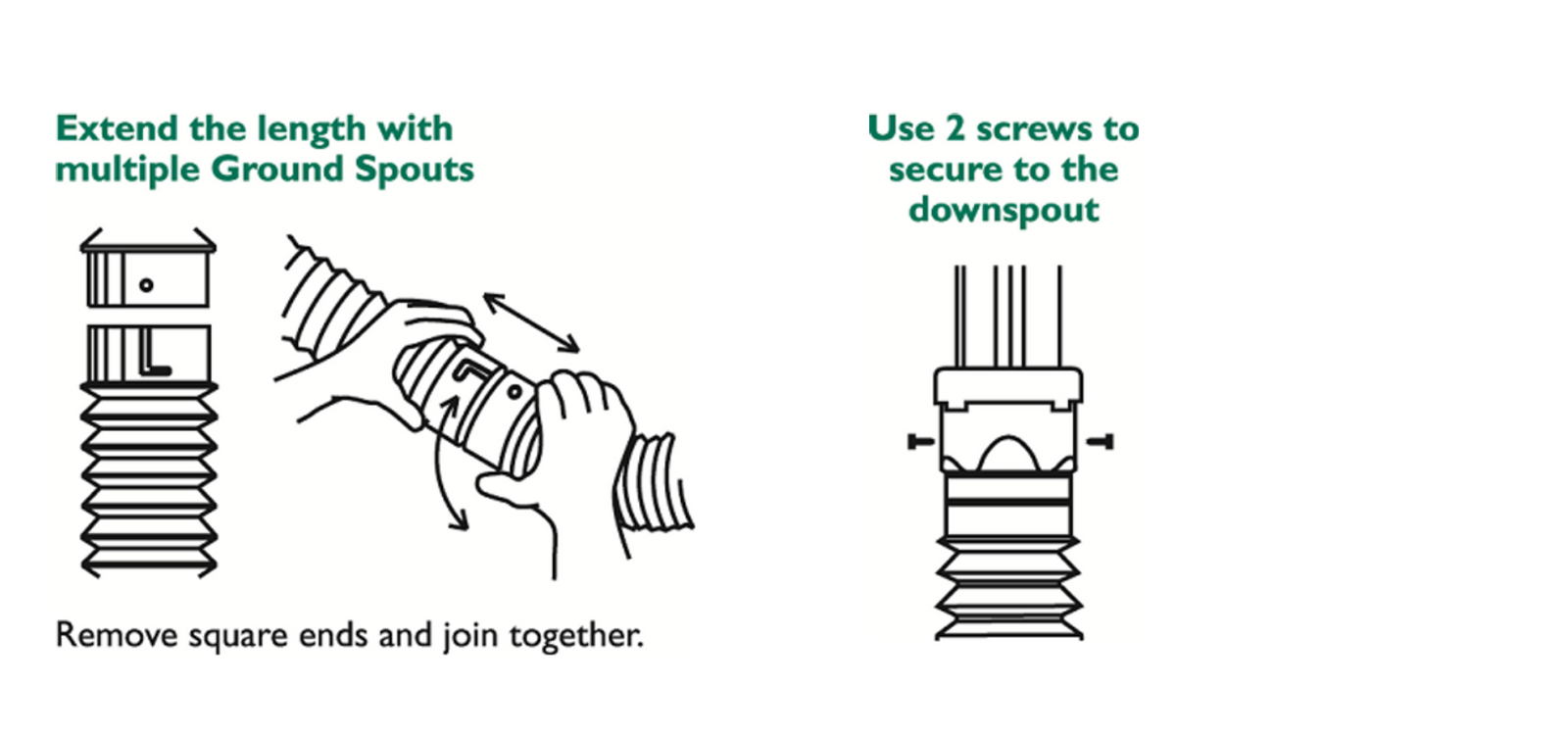 Universal Professional Grade Rain Gutter Flexible Downspout Extension ...